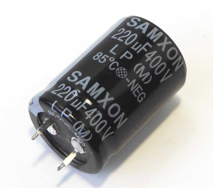 Кондензатор 220MF/400V SAMXON | Tpetrov.com