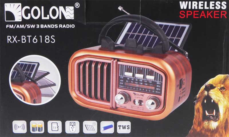 Радиоприемник RX-BT618S MP3 USB BT SOLAR | Tpetrov.com